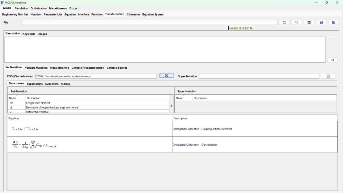 Model: Transformation – MOSAICmodeling